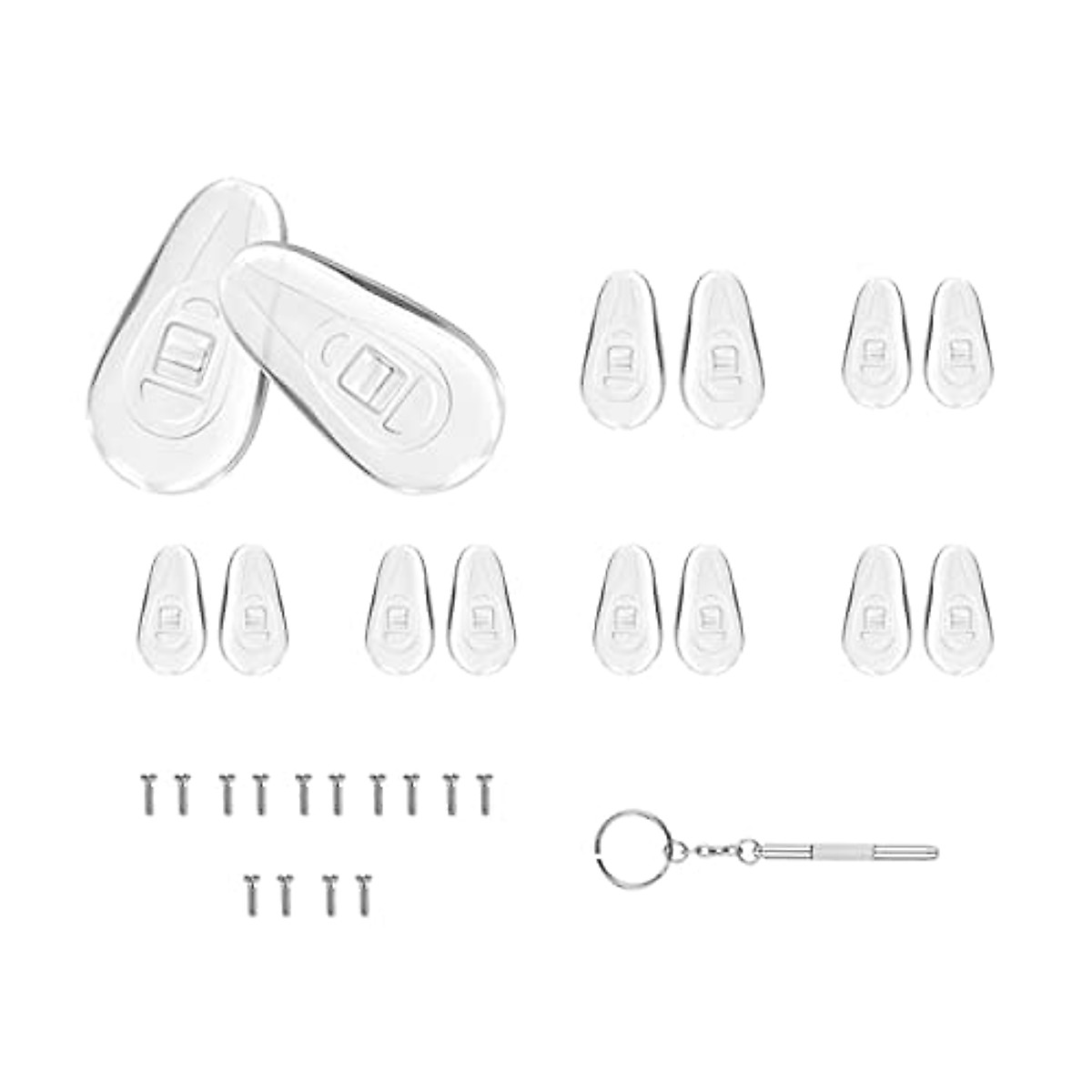 6 Pairs YAFIYGI Nose Pieces for Eyeglasses Dlide in Upgraded Nose Pad Replacement Kit Set with Glasses Screws and Micro Screwdriver