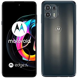 Motorola Edge 20 Lite PANE0013GB Dual-SIM 128GB ROM + 8GB RAM (GSM Only | No CDMA) Factory Unlocked 5G Smartphone (Electric Graphite) - International Version