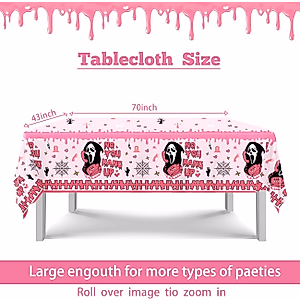 Halloween Decorations 121PCS Pink No You Hang Up Halloween Disposable Tableware Including Call Me Halloween Plates Halloween Cups Halloween Napkins and Halloween Tablecloths Serve 30