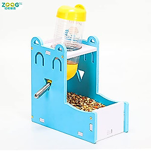 2 in 1 Hamster Hanging Water Bottle Small Animal Auto Dispenser with Base for Hamster Rat Gerbil Mouse Chinchillas Squirrel Guinea Pig Cage Toy
