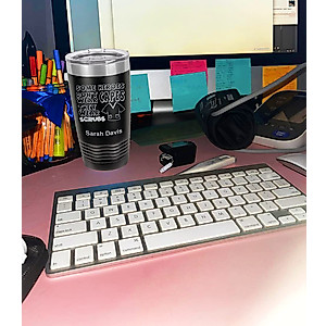 LaserGram 20oz Tumbler Mug | Some Heroes don't Wear Capes, They Wear Scrubs | Personalized Engraving Included (Black)