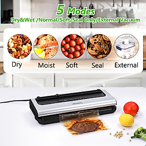 AirVita+ Vacuum Sealer Machine V72 with 6 Different Modes Multifunctional Vacuum Sealer Machine for Storage & Prolong Food Preservation, Sous Vide Matching Sealing Machine Not Include Packaging Bags