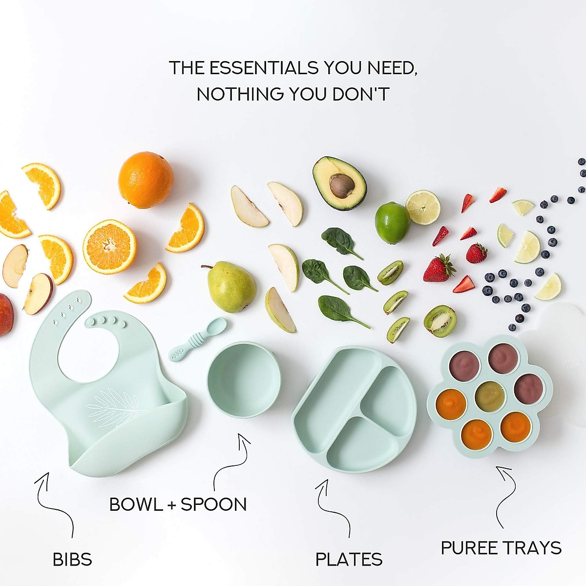 Simka Rose Baby Food Storage Containers - Freezer Safe Tray Silicone Baby Food Freezer Storage Tray Molds Breast Milk Freezer Tray - 2.5 Oz BPA Free with Clip-on Lid for homemade Purees & Breastmilk