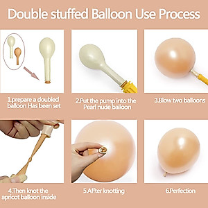 HIBAO Burgundy White Nude Balloons Double Stuffed Pearl Balloon Garland Latex Thick 18/12/5in Ruby Red Balloons Ivory Nude Balloon Arch Kit for Birthday Valentines Day Baby Shower Wedding Party Decora