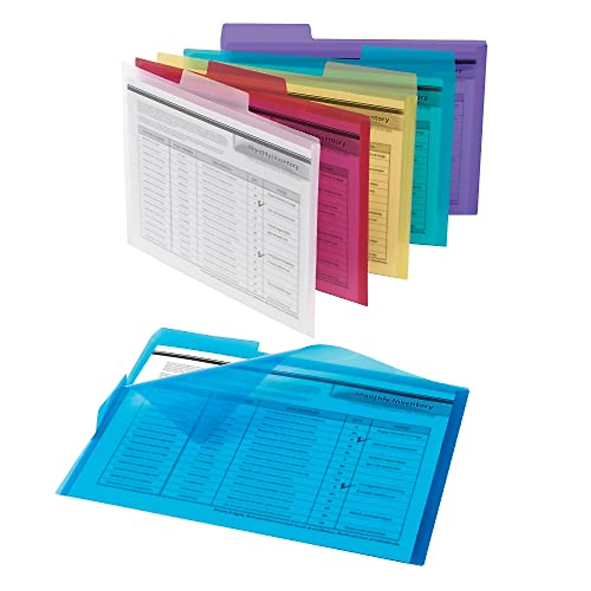 Office Depot Poly Project Tab Folders Pack of 6 for Office & Home