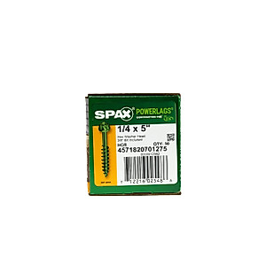 SPAX 1/4" x 5" Exterior Hex Head Structural Wood Lag Screws Powerlags Hex (50 EA) Bit Included Heavy Duty Rust Resistant