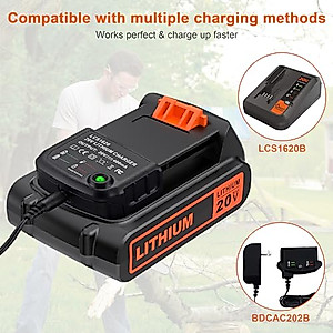 BULL-TECH 20 Volt MAX 2.0Ah Lithium Black and Decker 20V Battery,Compatible with All Power 20V Black and Decker Power+ Tools