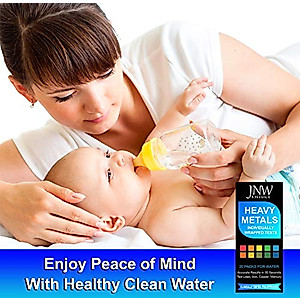Heavy Metals Water Test Kit - Drinking Water Test Strips with eBook - Quick and Accurate Testing Kits for Drinking Water - Test Iron, Copper, Mercury, and Lead - 20 Test Strips by JNW Direct