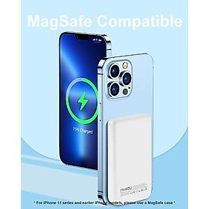 Miady Magnetic Wireless Portable Charger 5000mAh, USB C PD 20W Fast Charging Power Bank, Magnetic Battery Compatible with iPhone 14, 14 Pro, 14 Pro Max/13, 13 Pro, 13 Pro Max
