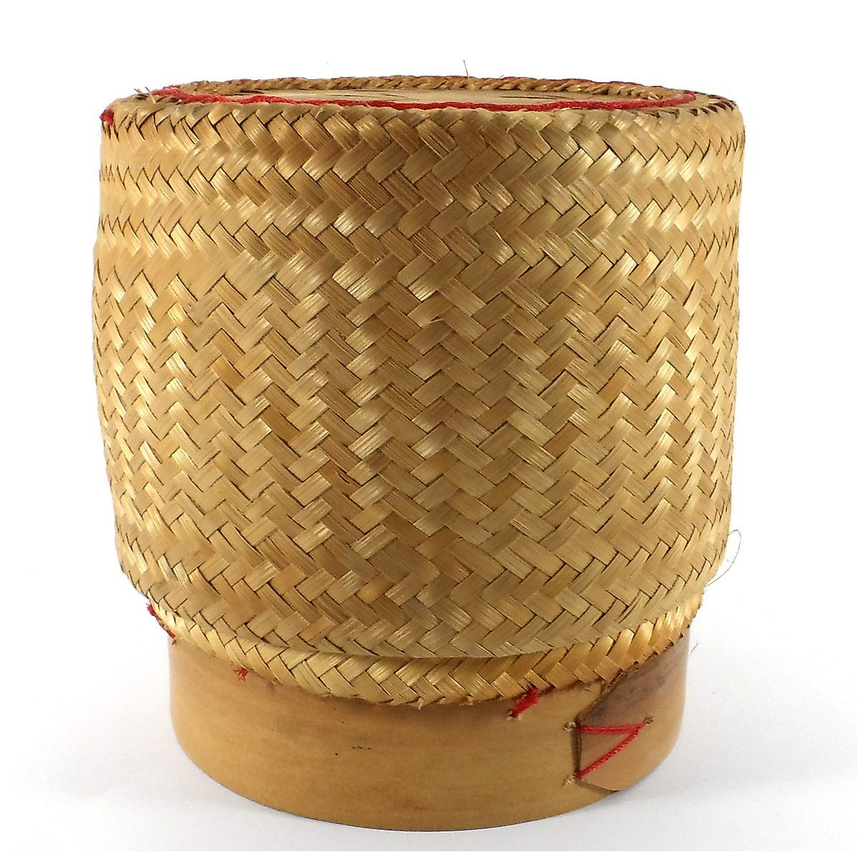 Thai Lao Handmade Sticky Rice BIG Bamboo Box Basket 7.5 X 8 Inch.
