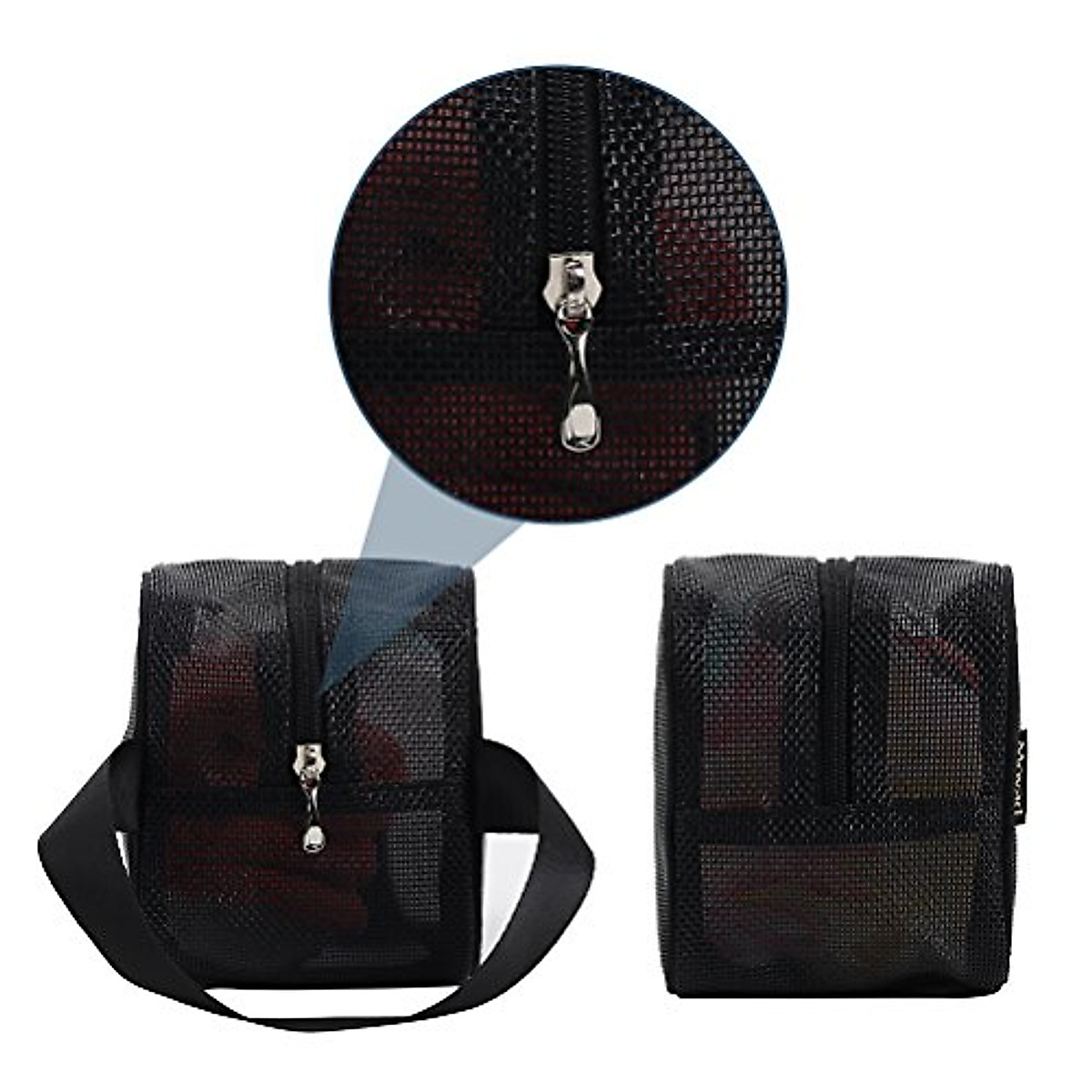 Moyad Mesh Shower Caddy Portable Toiletry Bag Shower Tote College Dorm Room Essentials for Girls Guys Gym Bag Bathroom Shampoo Bags Beach Bag Camping Shower Organizer Hanging Mesh Zipper Bag, Black