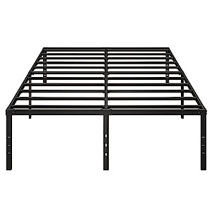 Besebay California King Bed Frame 18 Inch Heavy Duty Metal Frames with Steel Slats Support Ample Storage No Box Spring Needed, Easy Assembly, Noise Free, Black