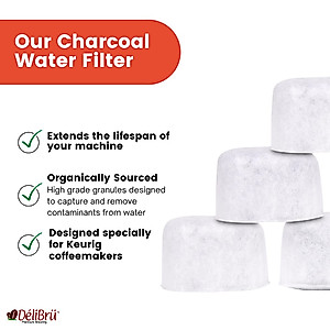 Keurig Filter Replacement, 6Pack KEURIG Compatible Water Filter Cartridges by Delibru for Keurig 2.0 and 1.0 Coffee Makers