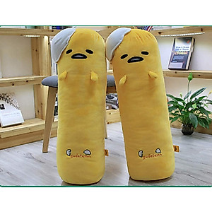 futurecos Cute Yellow Long Egg Plush Toy Round Pillow The Lazy Egg Stuffed Doll Toys Decorative Throw Pillows Bed Decor Gift for Girls Boys 68CM