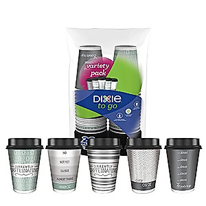 Dixie Go Perfectouch Paper Cups and Lids, Pack of 2-52 Count, 12 Ounce (2 Packs of 26