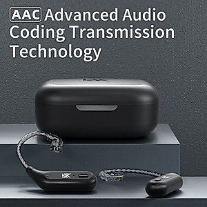 KZ AZ09 Bluetooth Wireless Cable HiFi Upgrade Ear Hook Cable Bluetooth 5.2 in Ear Monitor Replacement Cable for ZST/ZS10/ZSTX/AS06/AS10/BA10/ZSR/ES4(B pin)