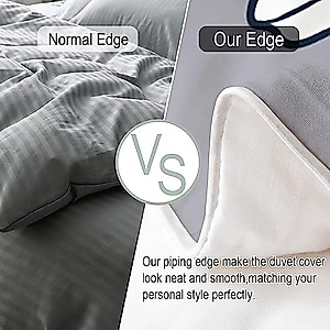 Manfei Venice Sunset Cotton Queen Size Bedding Set,Romantic Lake Boat Natural Sunshine Duvet Cover(No Comforter) for Bedroom,European Style Retro Bridge Building Quilt Cover,3Pcs