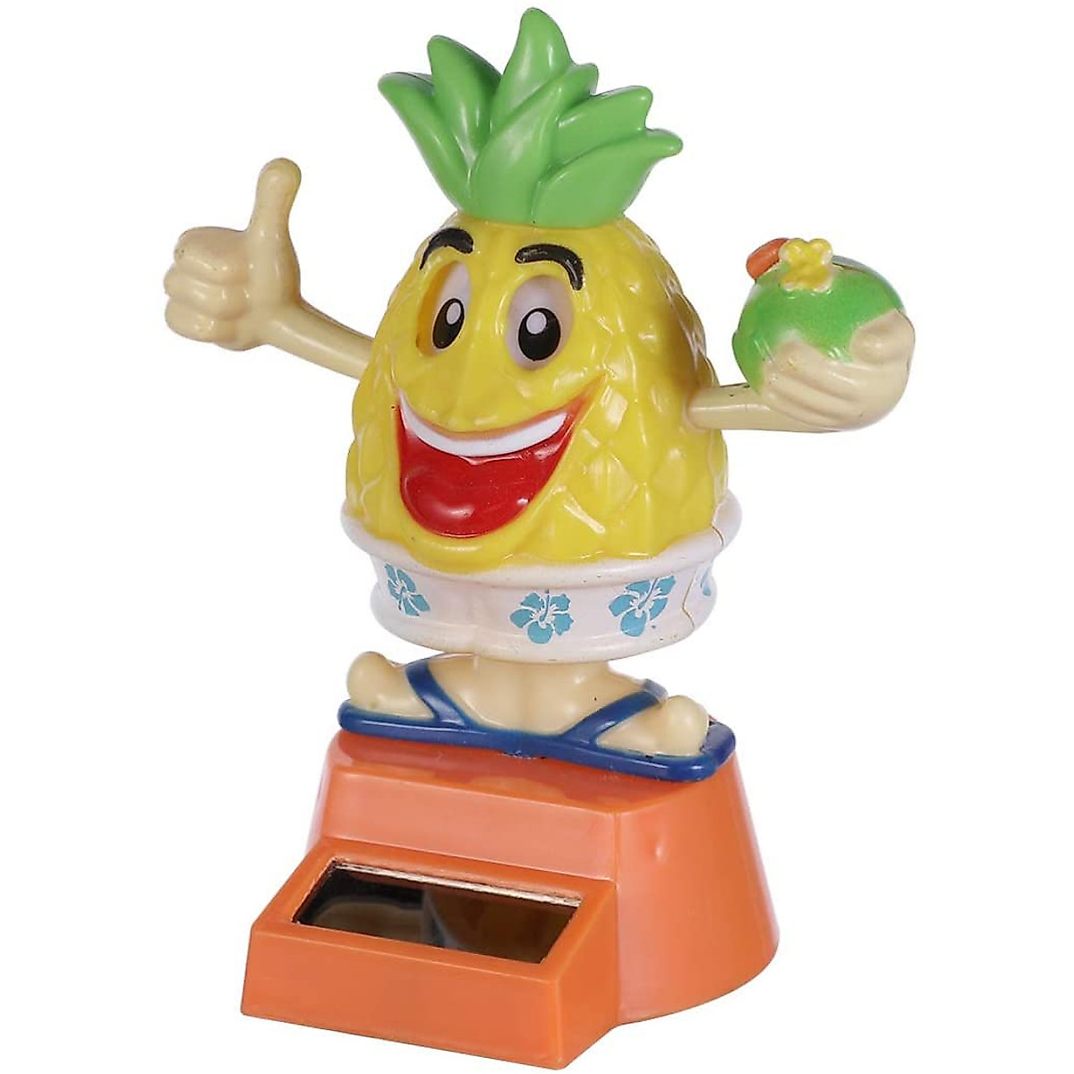 Solar Bobble Shaking Head Dancing Toy Pineapple Figure Statue Car Dash Board Ornaments for Car Vehicle Decoration
