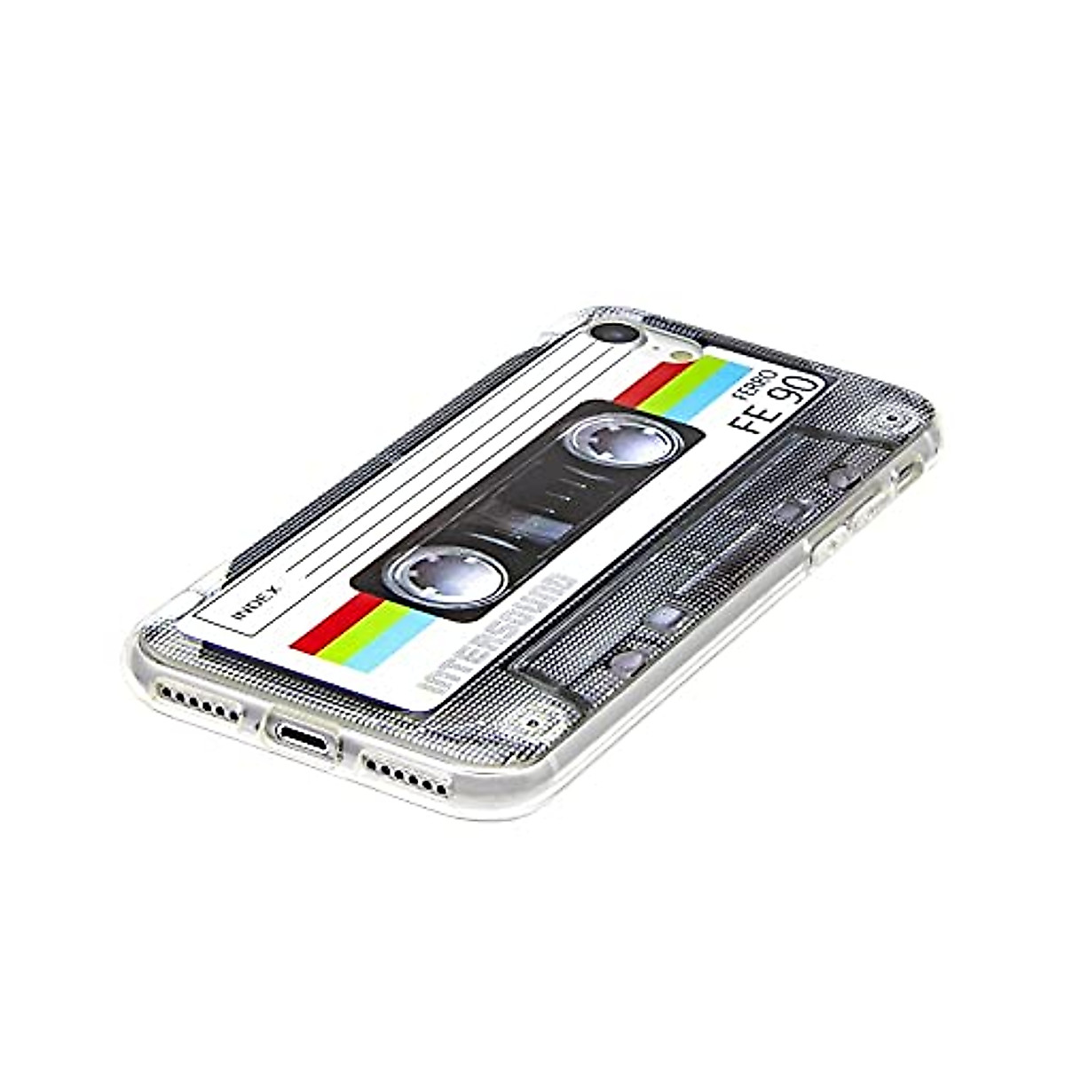 STINFIZTOL Retro Tape Cassette 80s Type Soft Back Cover Phone Case Compatible with iPhone 7 iPhone 8 iPhone SE 2020/2022