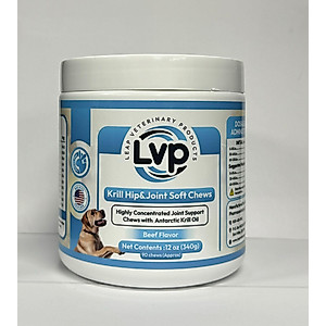 Pet Hip & Joint Supplements - Krill Oil and Glucosamine for Dogs Soft Chews, Joint Supplement for Dogs with Krill Oil,Glucosamine, Chondroitin, MSM, Turmeric, Anti Inflammatory, Mobility (Beef 90ct)