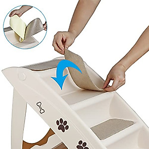 ZENY Foldable Pet Dog Stairs/Steps for Small Pet Dog/Cat, Safe and Durable Pet Ramp Stairs with Non-Slip Pads, for High Beds, Sofa, Car