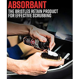 Adam's Cockpit Detailing Brush Bundle - Car Cleaning Brush | Scrub Brush for Interior Leather Cleaner Carpet Upholstery Fabric Shoe Sofa Shower Bathroom Pet | Car Wash Kit - Car Cleaning Supplies