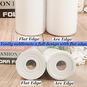 AGH 10pcs 20oz Flat Edge Sublimation Tumbler Blank, Sublimation Tumblers 20 oz Skinny Straight Cups with Individual Gift Box, Silicone Bottom, Stainless Steel Straw For Coffee Drinks