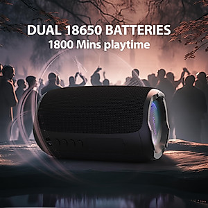 ZEALOT Bluetooth Speaker, IPX7 Waterproof Wireless Speaker with 20W Loud Stereo Sound, Outdoor Portable Speakers with Bluetooth 5.2, 40H Playtime, RGB Light, Dual Pairing for Home, Party（Update）
