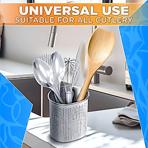 Chopsticks Holder Dishwasher Cutlery Rack - Oval Cutlery Drainer Basket for Kitchen Sink Dishwasher Rack - Stainless Steel Utensil Container for Dishwasher - Cutlery Caddy Silverware Drying Rack