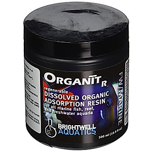 Brightwell Aquatics ABAORGR500 Organit-R Resin Filter Media for Aquarium, 16.9 fl. oz., 500-ml