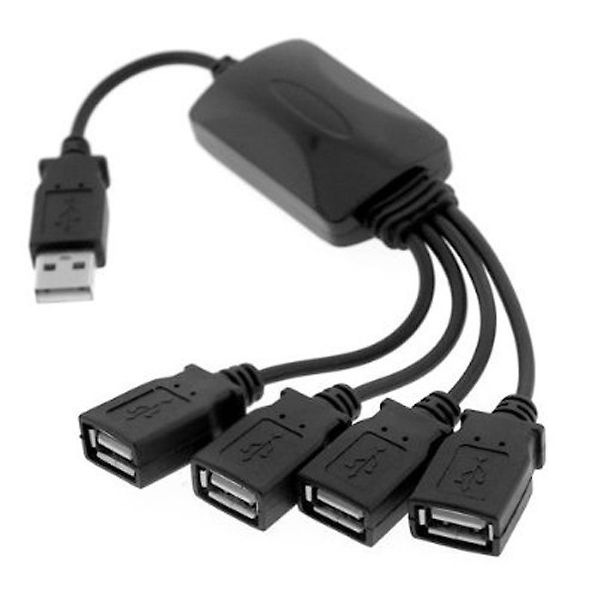 Black 4-Port High Speed USB 2.0 Hub