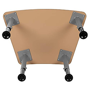 Flash Furniture Billie Hex Natural Collaborative Student Desk (Adjustable from 22.3" to 34") - Home and Classroom