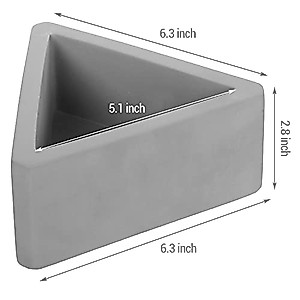 MyGift Unglazed Gray Cement Planter Pot with Drainage Hole and Plastic Plug, Indoor Mini Triangle Shaped Cactus Succulent Planter Poter