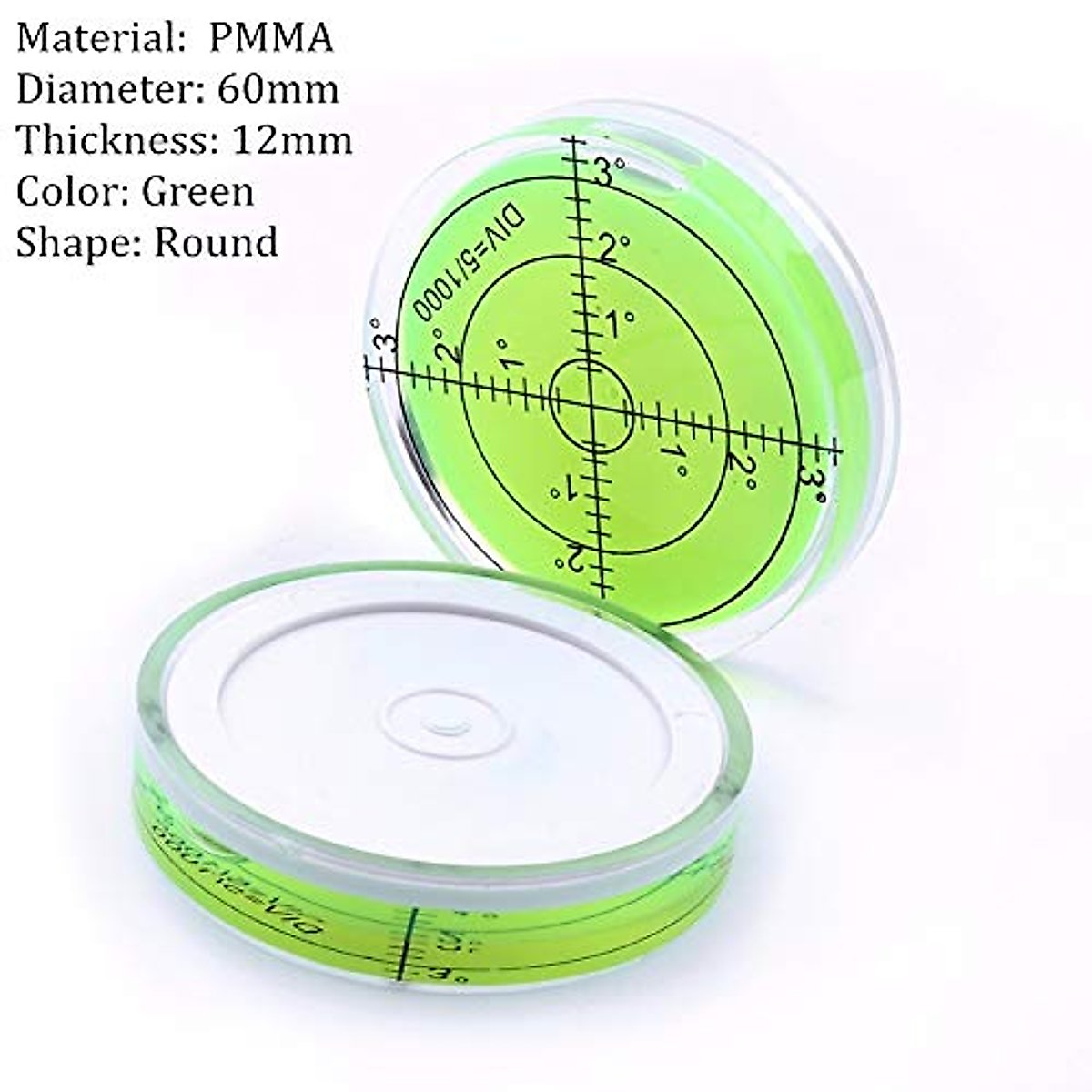 XMLEI Convenient and lighterCircular Bubble Level Spirit l Measuring Instruments Tool Universal Protractor Tool （60X12mm）
