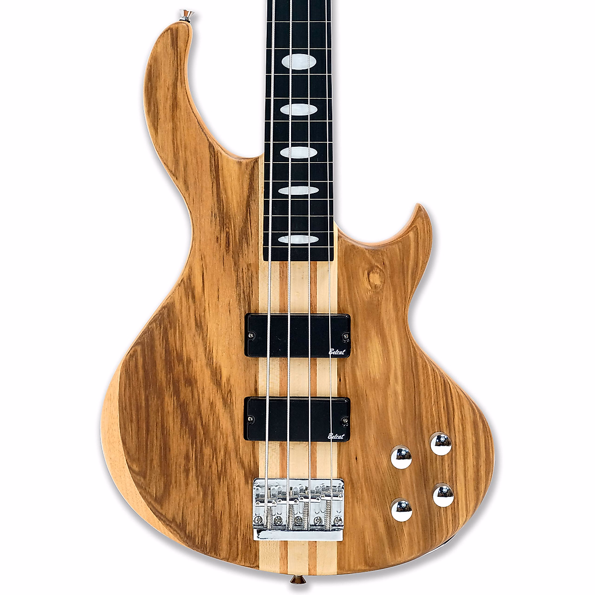 Fretless 4 String Electric Bass Guitar Millettia Laurentii+Okoume body maple neck