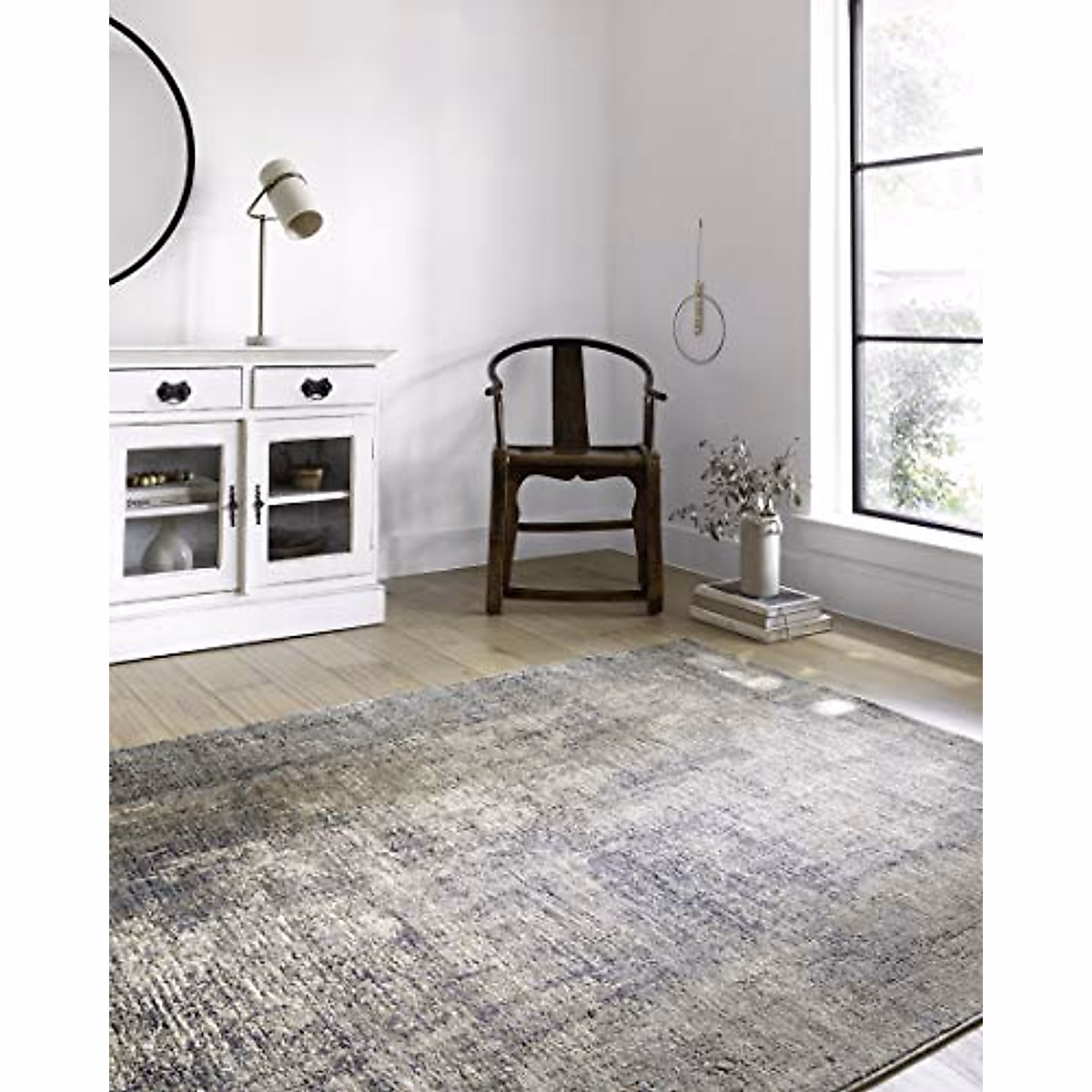 Loloi Teagan Collection 7'-11" x 10'-6" Area Rug in Denim/Slate - Large Area Rug, Soft Neutral Rug, High-Traffic Area Rug for Living Room, Bedroom, Home Office, Dining Area
