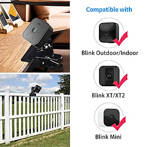 2Pack Metal Clamp Clip Mount for Blink Outdoor 4 (4th Gen) / (3rd Gen) and All-New Blink Outdoor/Indoor Camera/Blink XT / XT2, Blink Mini,Not Need to Drill, No Holes