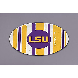 Magnolia Lane LSU Tigers Football Oval Striped Platter, 12.25-inch Length, Melamine, Kitchen Accessories
