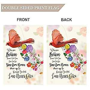 Eiyikof Cardinal Garden Flag Vertical Double Sided Farmhouse Burlap Yard Outdoor Decor 12.5x18 Inch-When you Believe Beyond What Your Eyes Can See Signs From Heaven Show up to Remind You that Love Never Dies