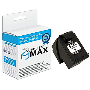SuppliesMAX Remanufactured Replacement for HP Envy 5540/5545/5640/5660/5665/7640/7645/8000/8005 Black High Yield Inkjet (600 Page Yield) (NO. 62XL) (C2P04AE)