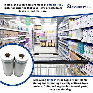 Plastic Bag-Clear HDPE Unprinted Produce Rolls 18"X24" 12 mic - 1200 bags/case