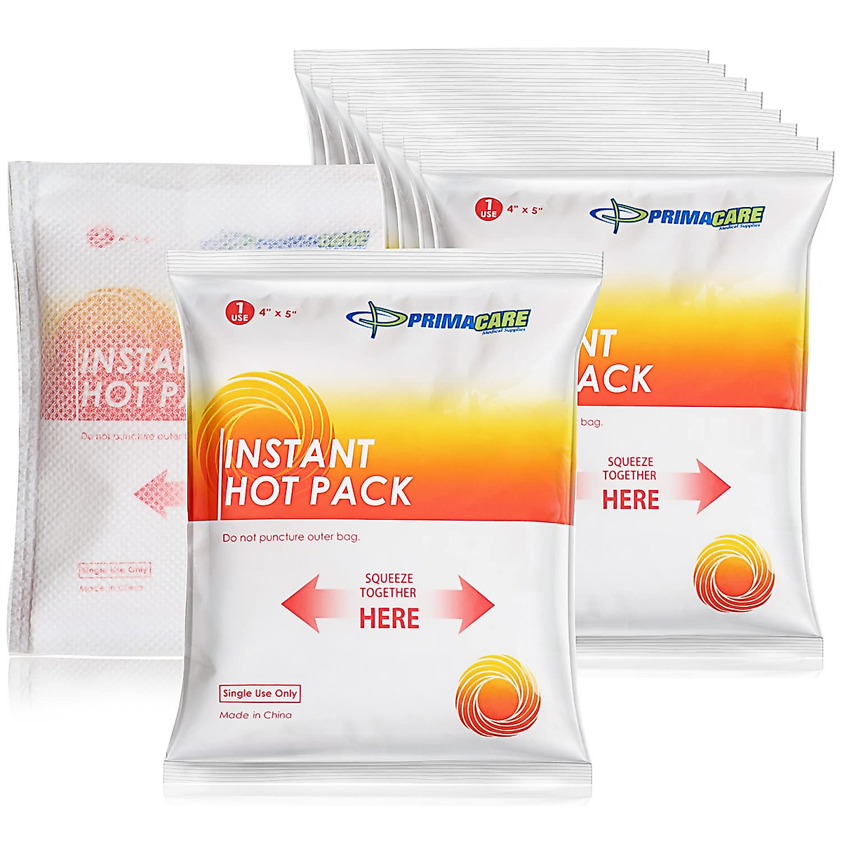 PrimaCare PHP-45 Instant Heat Pack for Emergency Heat Therapy, 4" x 5", Pack of 24
