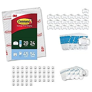 Command Christmas Light Clips Set - Holiday Decor with Outdoor Light Clips and Clear Light Clips, Command Strips included