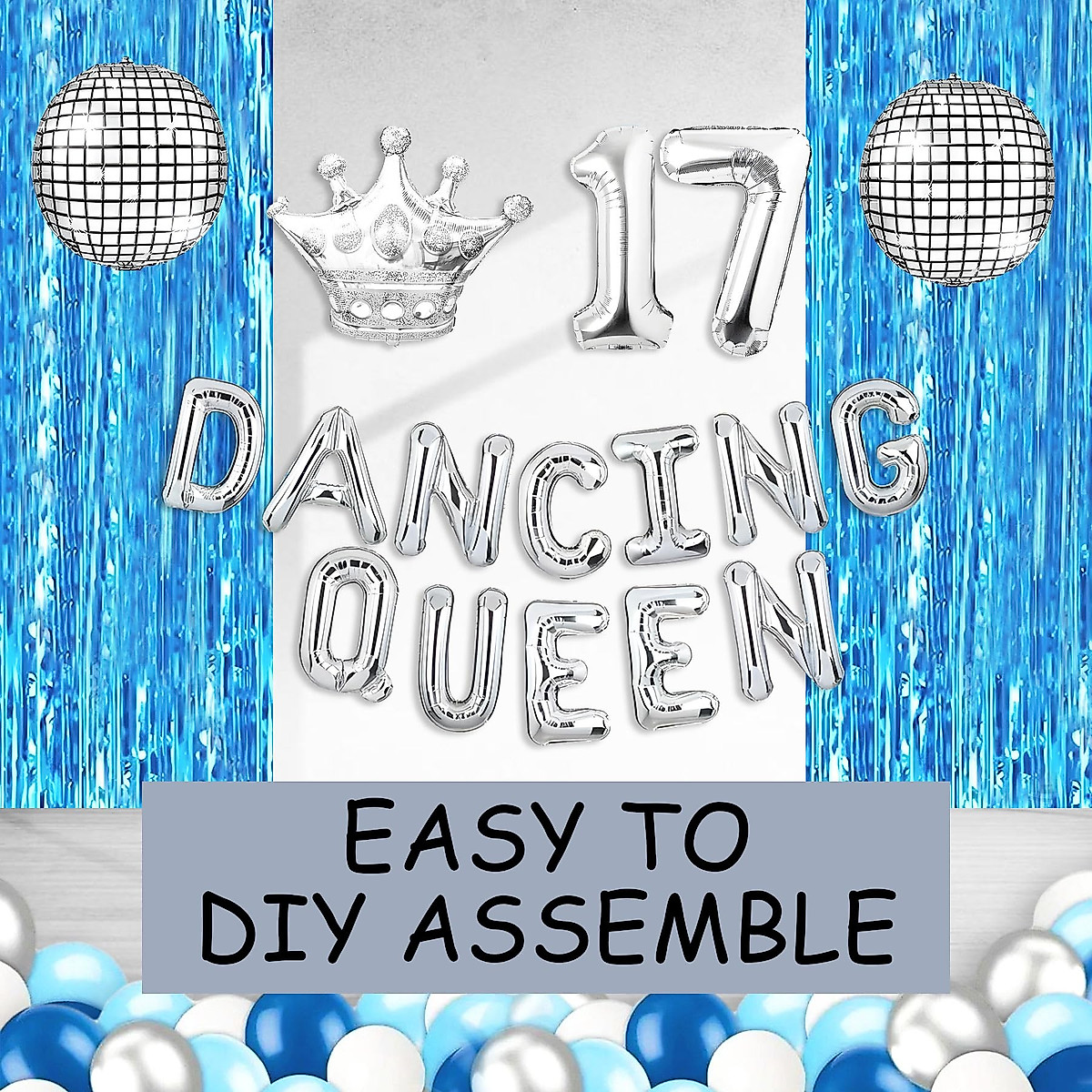 Dancing Queen Party Decorations 17 - Mamma Mia Party Decorations, Glitter Dancing Queen Banner Disco Ball Decoration for Mamma Mia Bachelorette Party Birthday Decorations Bridal Shower