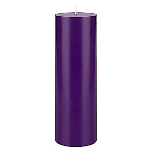 Mega Candles 1 pc Unscented Purple Round Pillar Candle, Hand Poured Premium Wax Candles 3 Inch x 9 Inch, Home Décor, Wedding Receptions, Baby Showers, Birthdays, Celebrations, Party Favors & More
