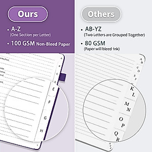 Password Book with Alphabetical Tabs, Hardcover Password Keeper, Password Notebook Organizer for Computer and Internet Address Website Login, Gifts for Home and Office, 4.4''x 5.8''- Purple
