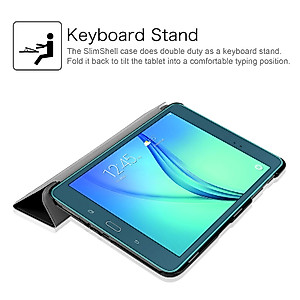 Fintie Slim Shell Case for Samsung Galaxy Tab A 8.0 (Previous Model 2015) - Super Slim Lightweight Standing Cover with Auto Sleep/Wake for Tab A 8.0 SM-T350/T355/P350/P355 2015, Black