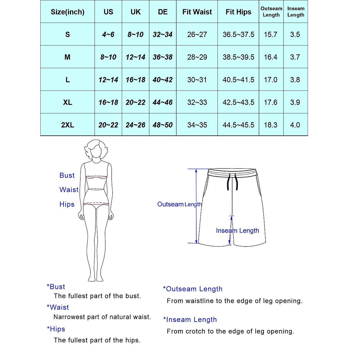 Maacie Women Maternity Layered Fast Drying Yoga Shorts with Liner Inner Pocket Hydrangea Blue