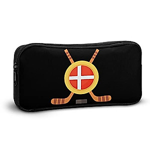 Hockey in Denmark Pencil Case Makeup Bag Big Capacity Pouch Organizer for Office College