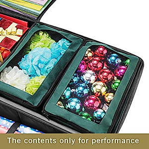 Rolling Wrapping Paper Storage Organizer-Ultimate Present Wrap Station on Wheels- Holds Holiday Gift Bags, 30-40” Rolls, Bows & Ribbon by Elf Stor, (L) 42” x (W) 16” x (H) 13”, Green